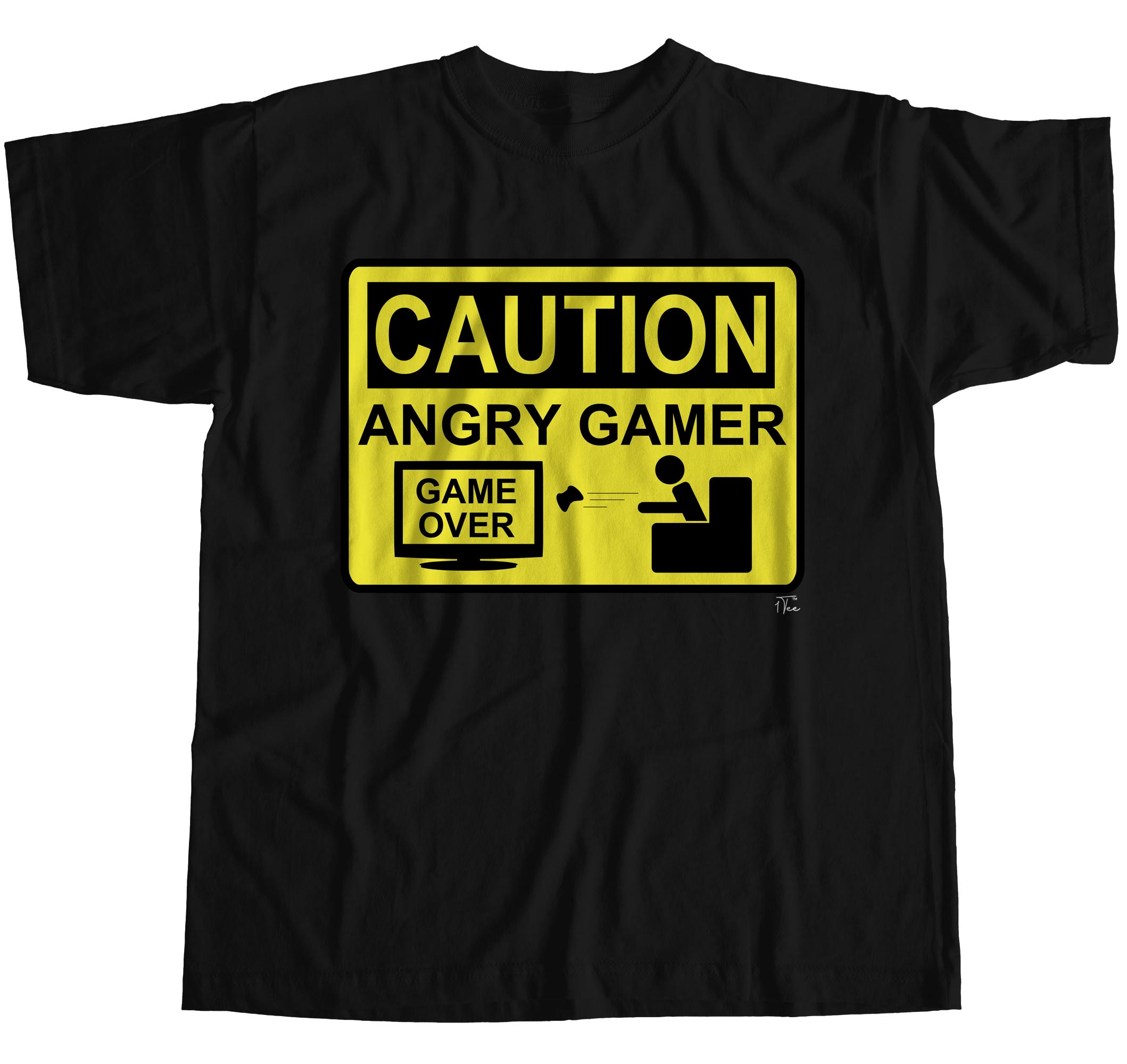 1Tee Mens Caution Angry Gamer T-Shirt | eBay UK