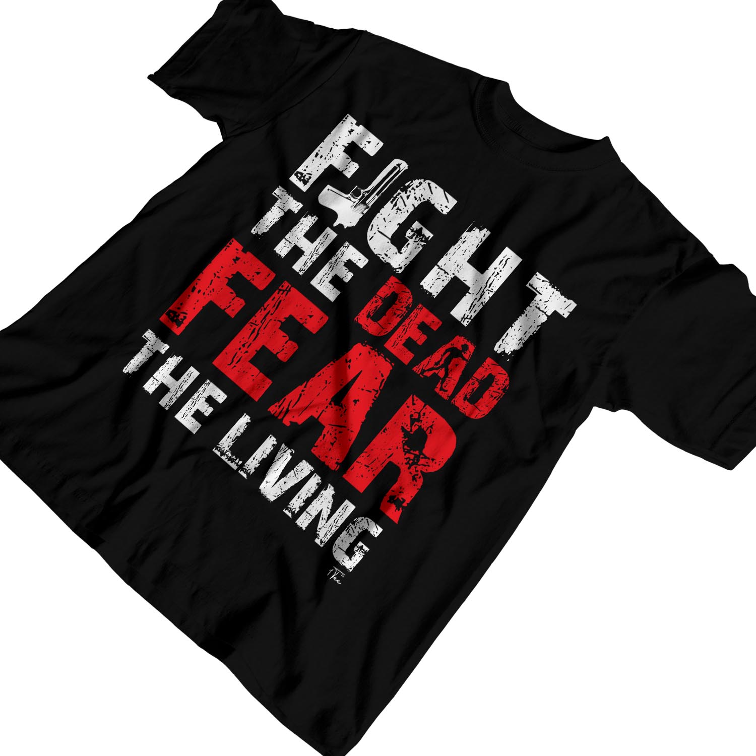 1Tee Mens Fight the Dead Fear the Living Zombie T-Shirt | eBay