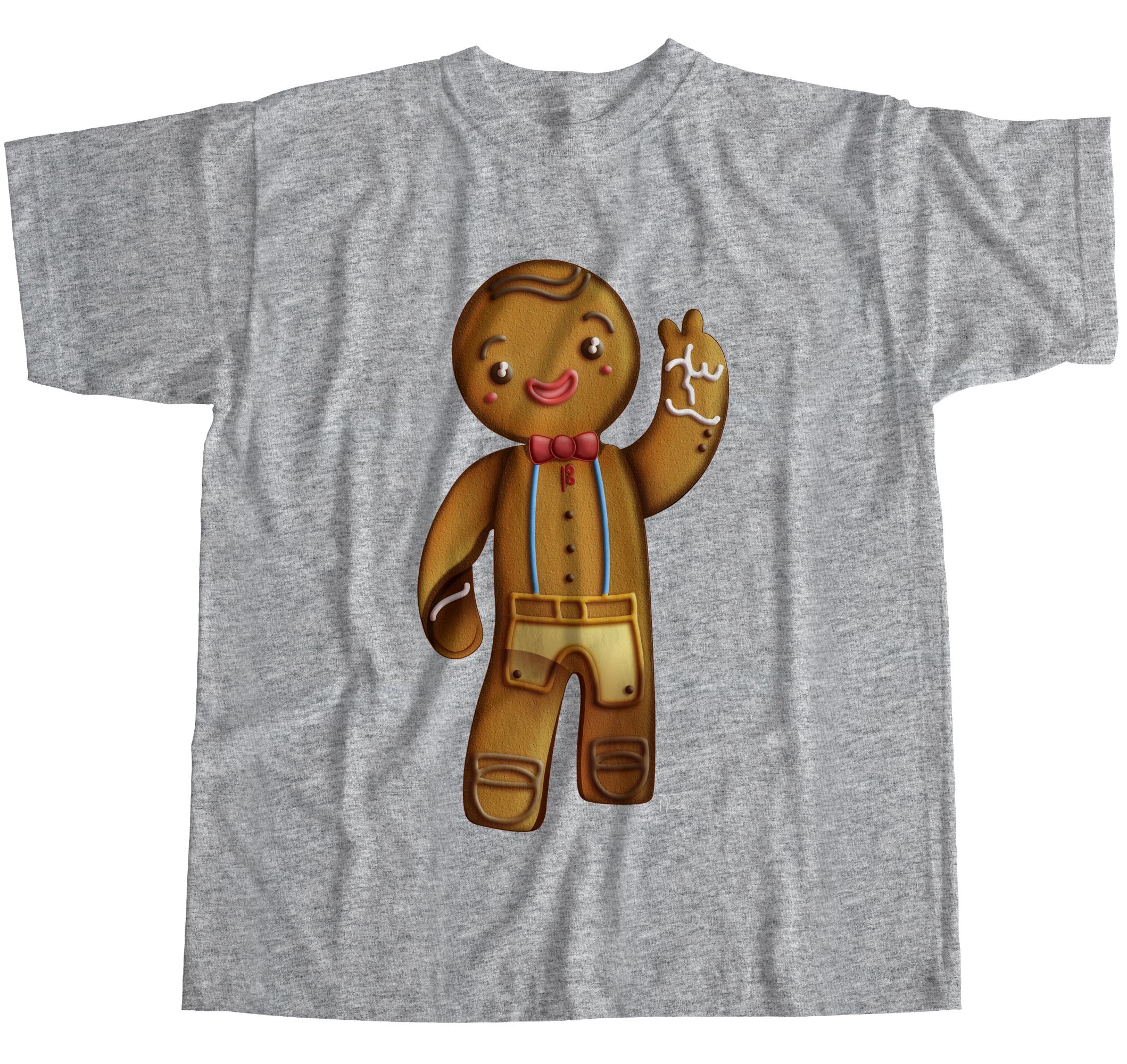 1Tee Mens Happy Gingerbread Man. Waving Christmas T-Shirt | eBay