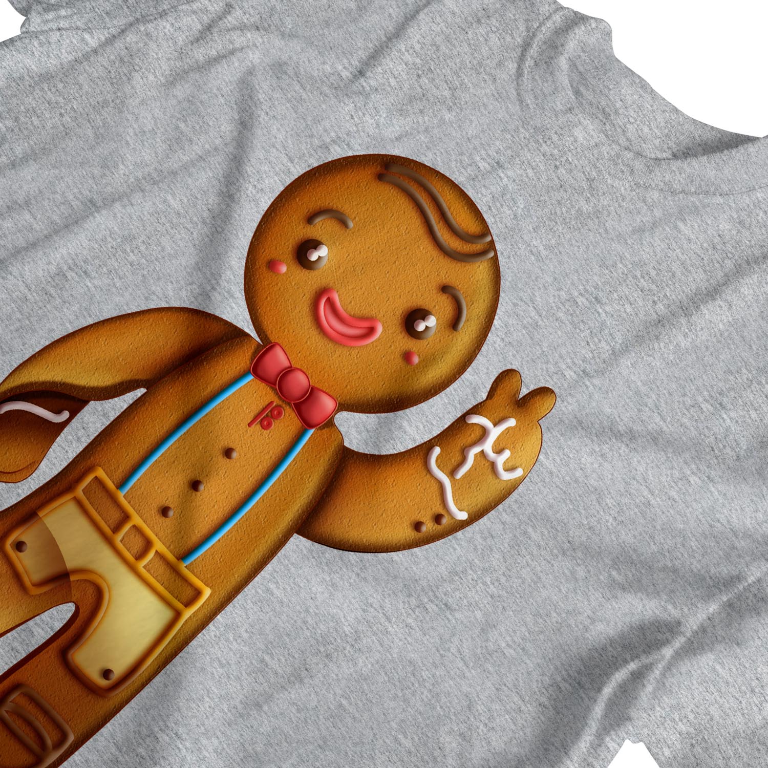 1Tee Mens Happy Gingerbread Man. Waving Christmas T-Shirt | eBay