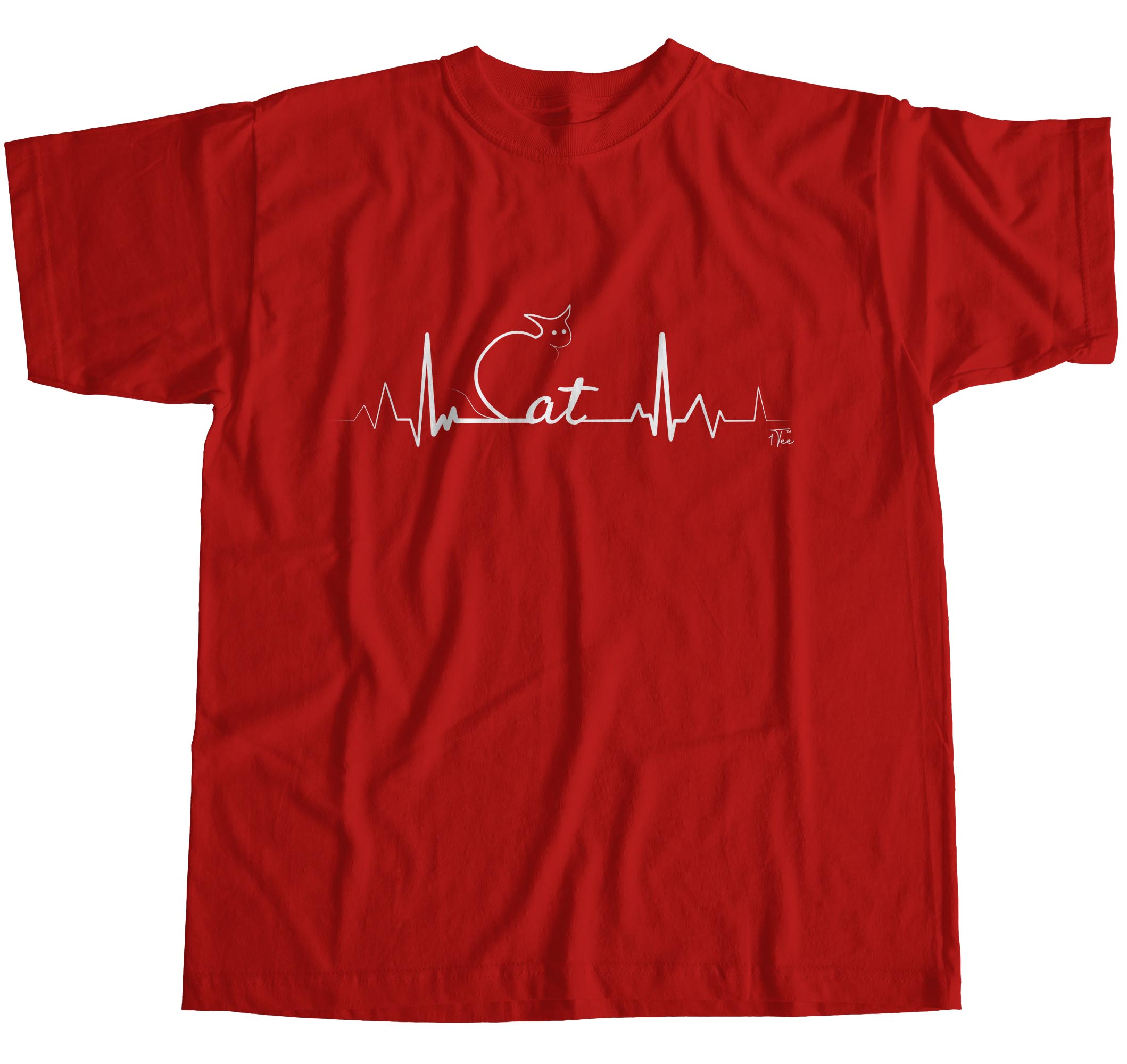 1Tee Mens Heart Beat Cat Lover T-Shirt | eBay UK