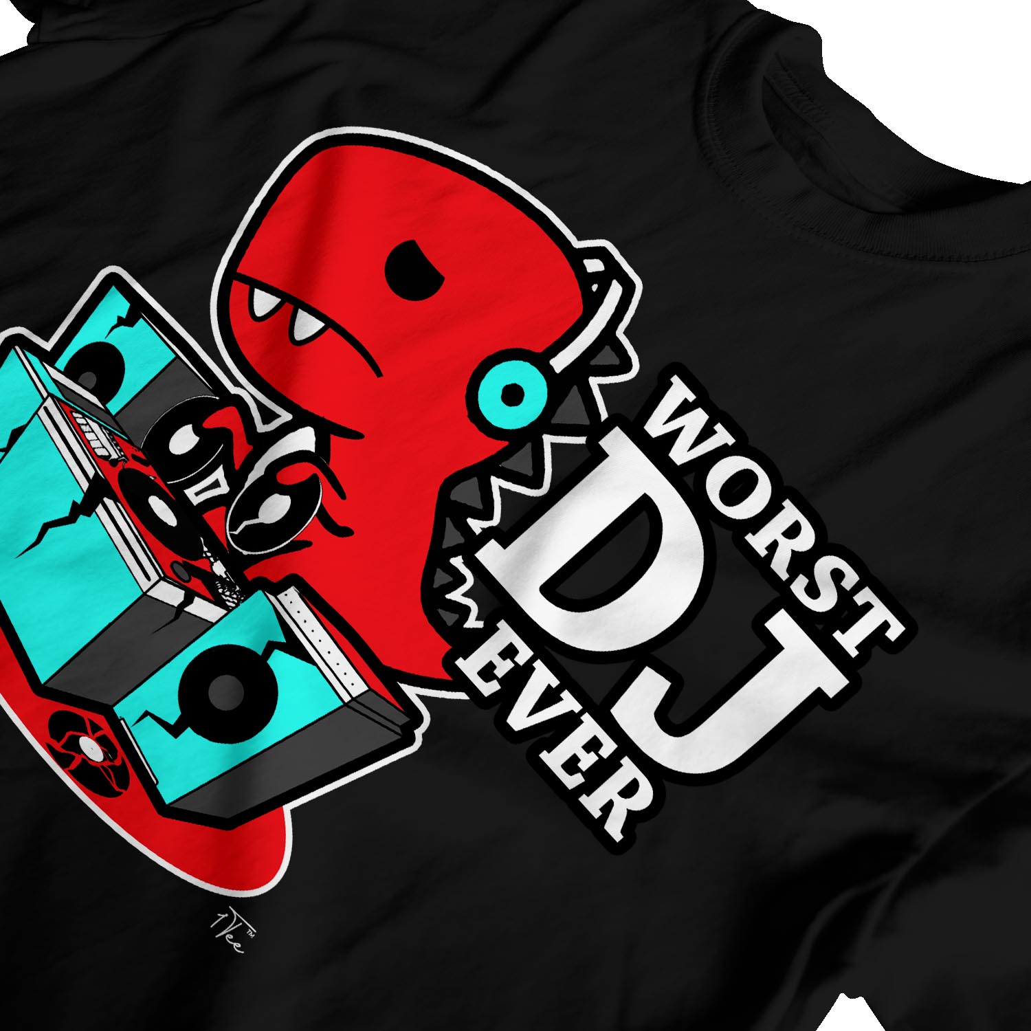 1Tee Mens Worst DJ Ever T-rex Dinosaur T-Shirt | eBay UK