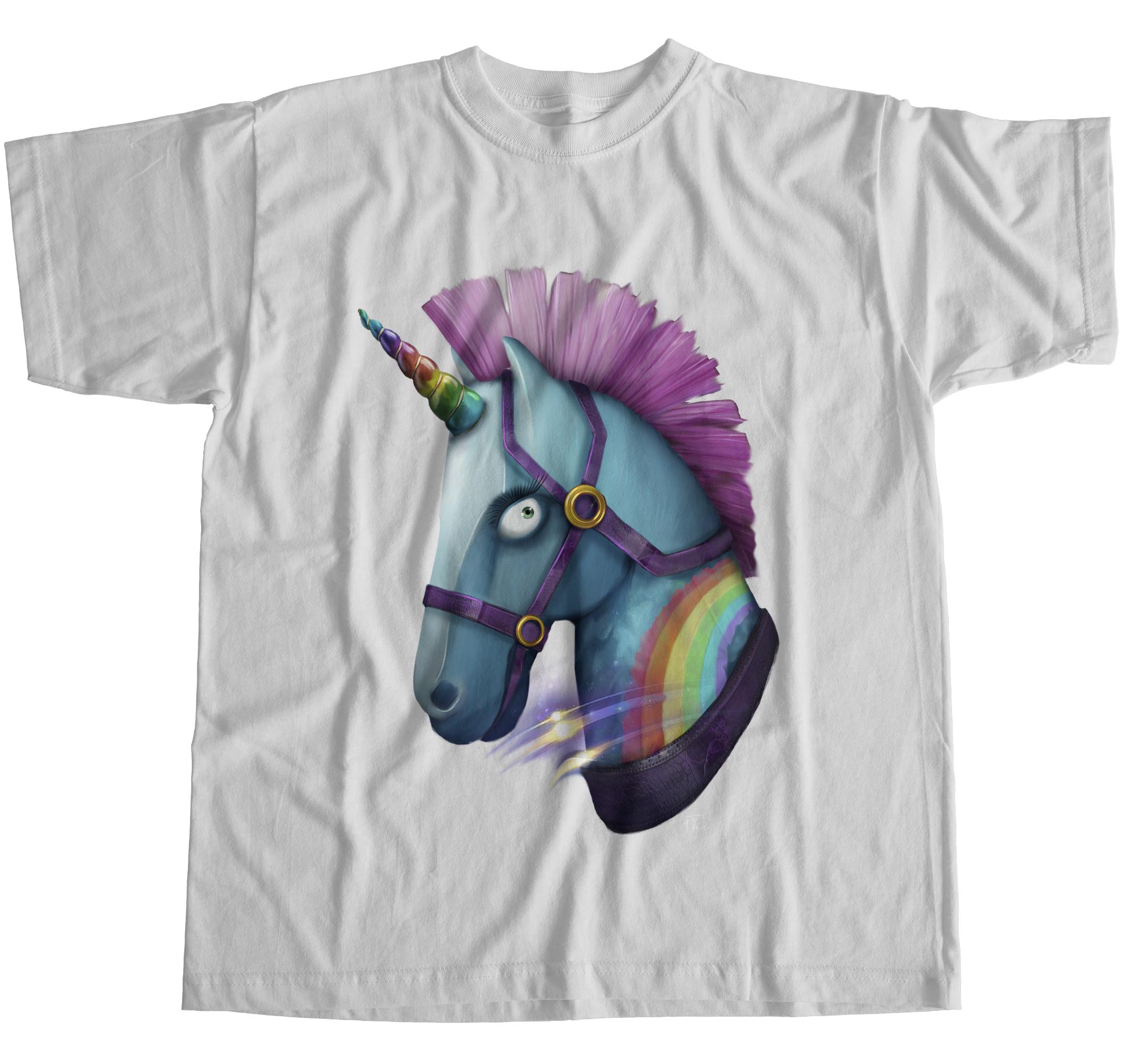 1Tee Mens Mohawk Unicorn T-Shirt | eBay