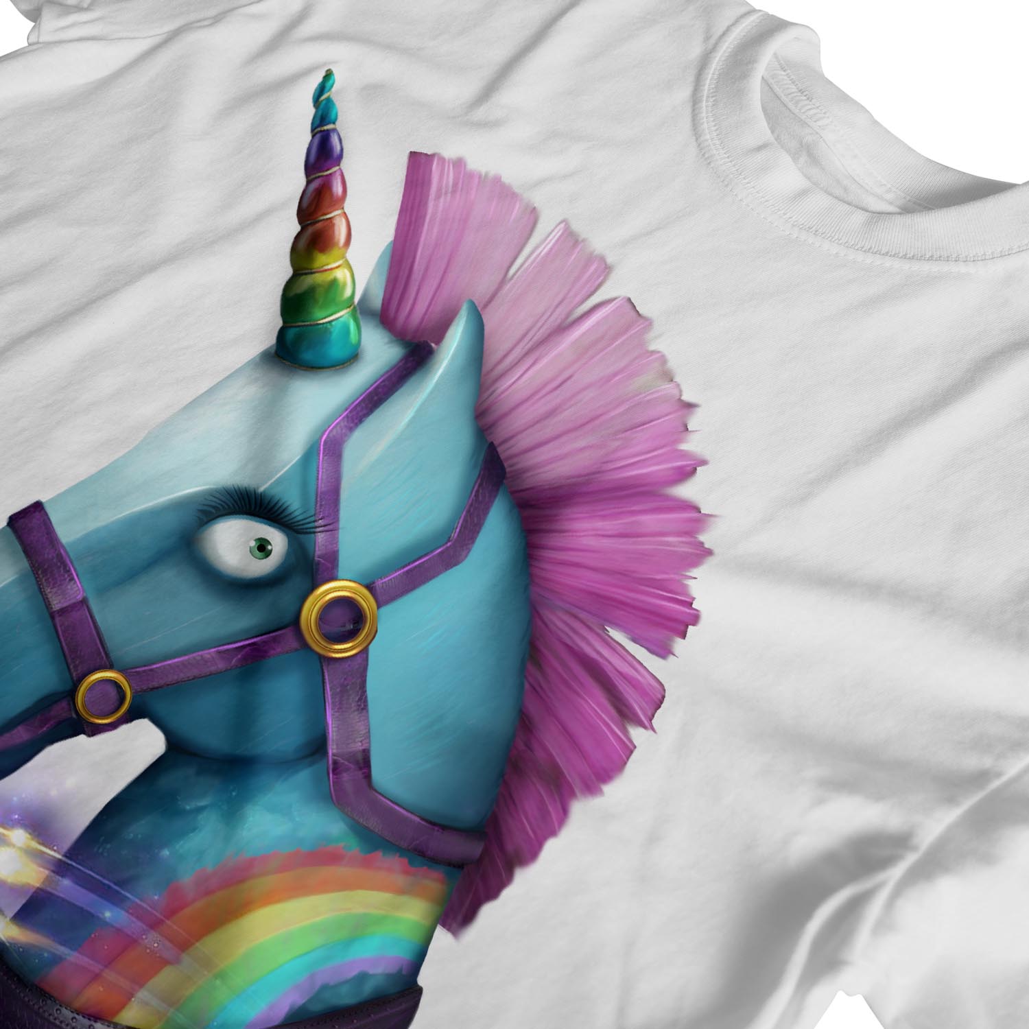 1Tee Mens Mohawk Unicorn T-Shirt | eBay