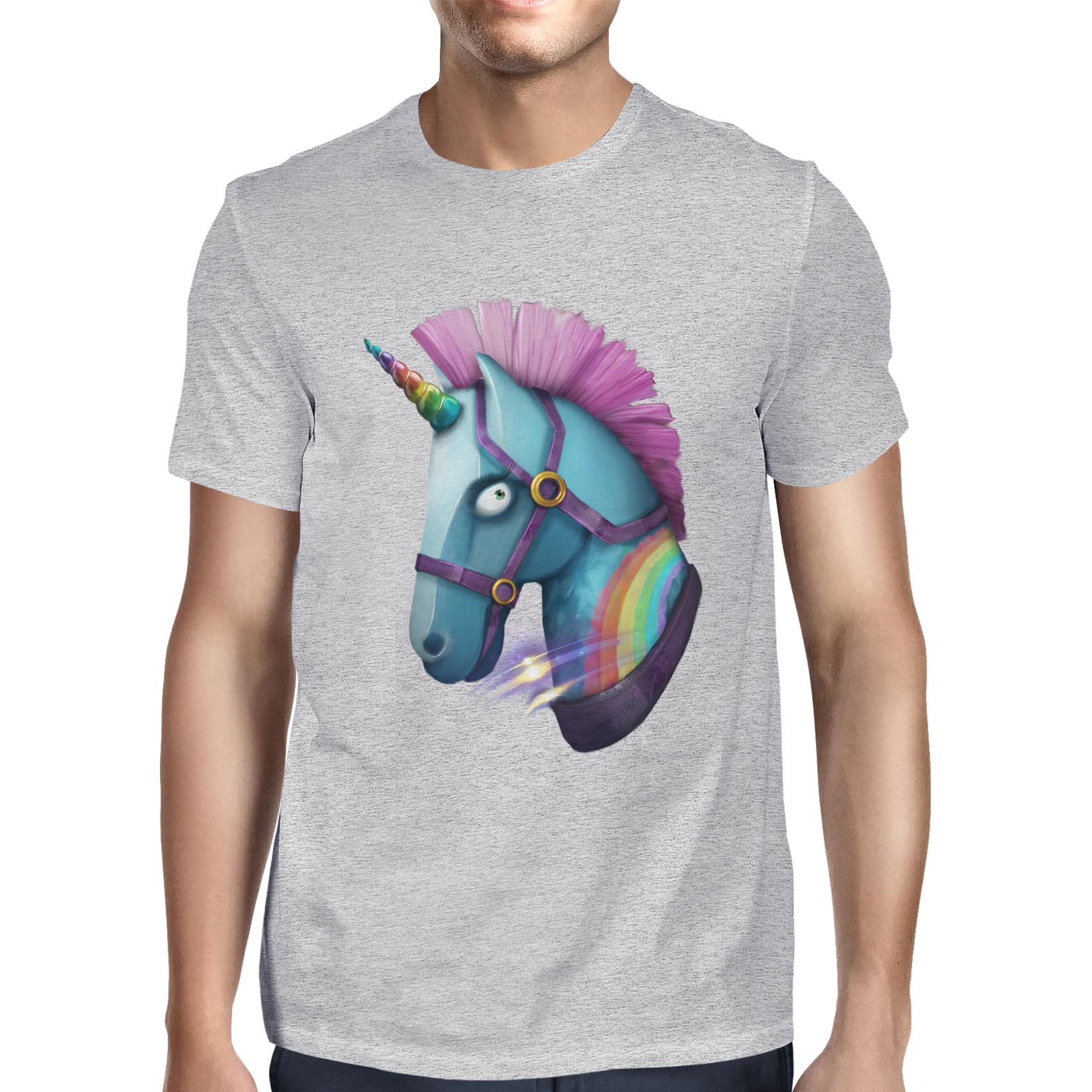 1Tee Mens Mohawk Unicorn T-Shirt | eBay