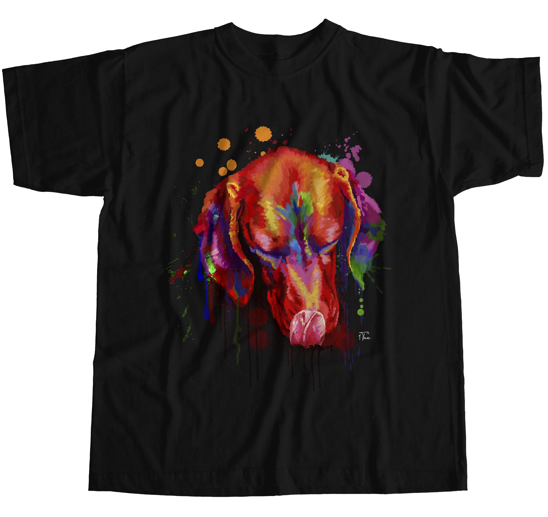 1Tee Mens Painted Abstract Vizsla Dog T-Shirt | eBay